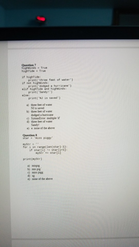 Solved Question 1 value = 0 if True or False: elif not True | Chegg.com