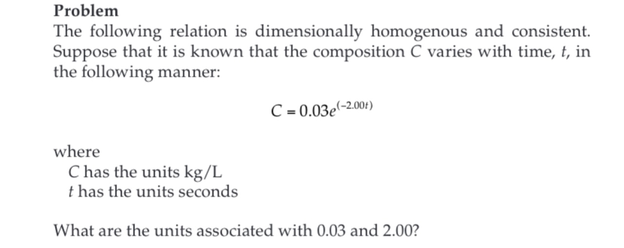 Solved ProblemThe following relation is ﻿dimensionally | Chegg.com