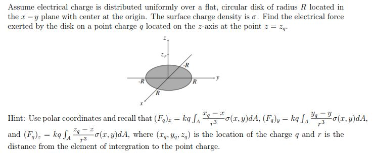 Solved Assume electrical charge is distributed uniformly | Chegg.com