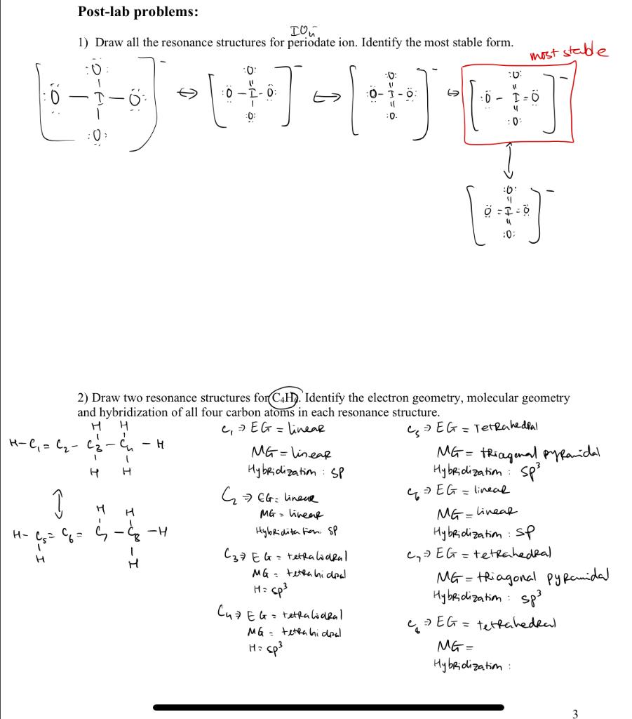 Solved Objective: To identify the Lewis structure, resonance | Chegg.com