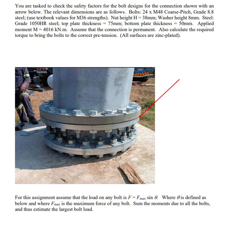Solved You are tasked to check the safety factors for the | Chegg.com