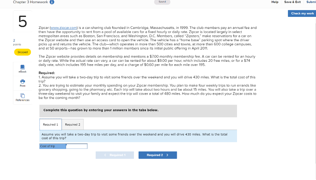 Solved Chapter 3 Homework i Saved Help Save & Exit Submi | Chegg.com