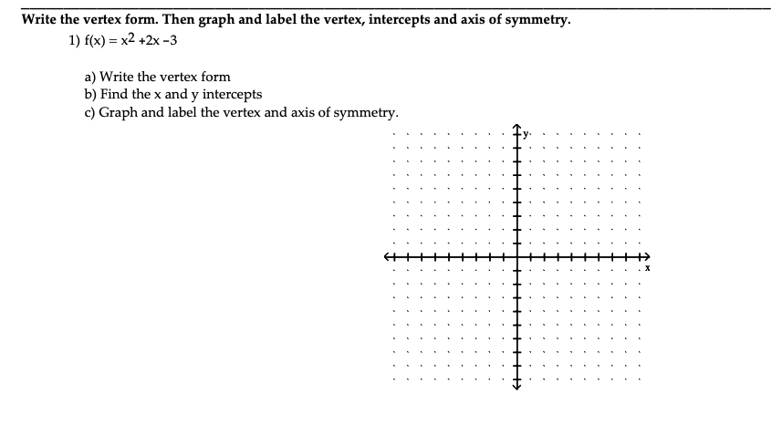 Solved Write the vertex form. Then graph and label the | Chegg.com