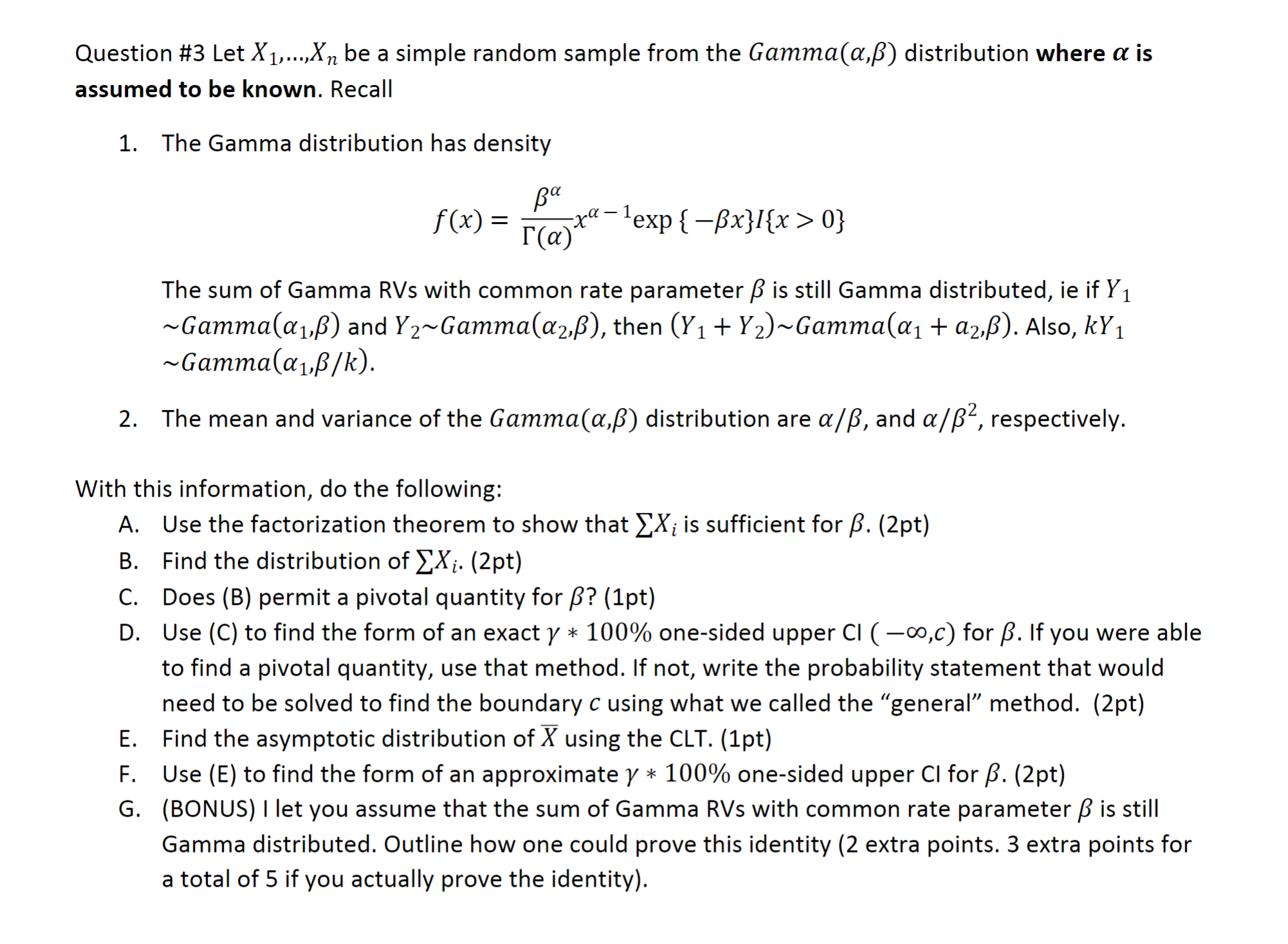 Solved Question \#3 Let X1,…,Xn be a simple random sample | Chegg.com