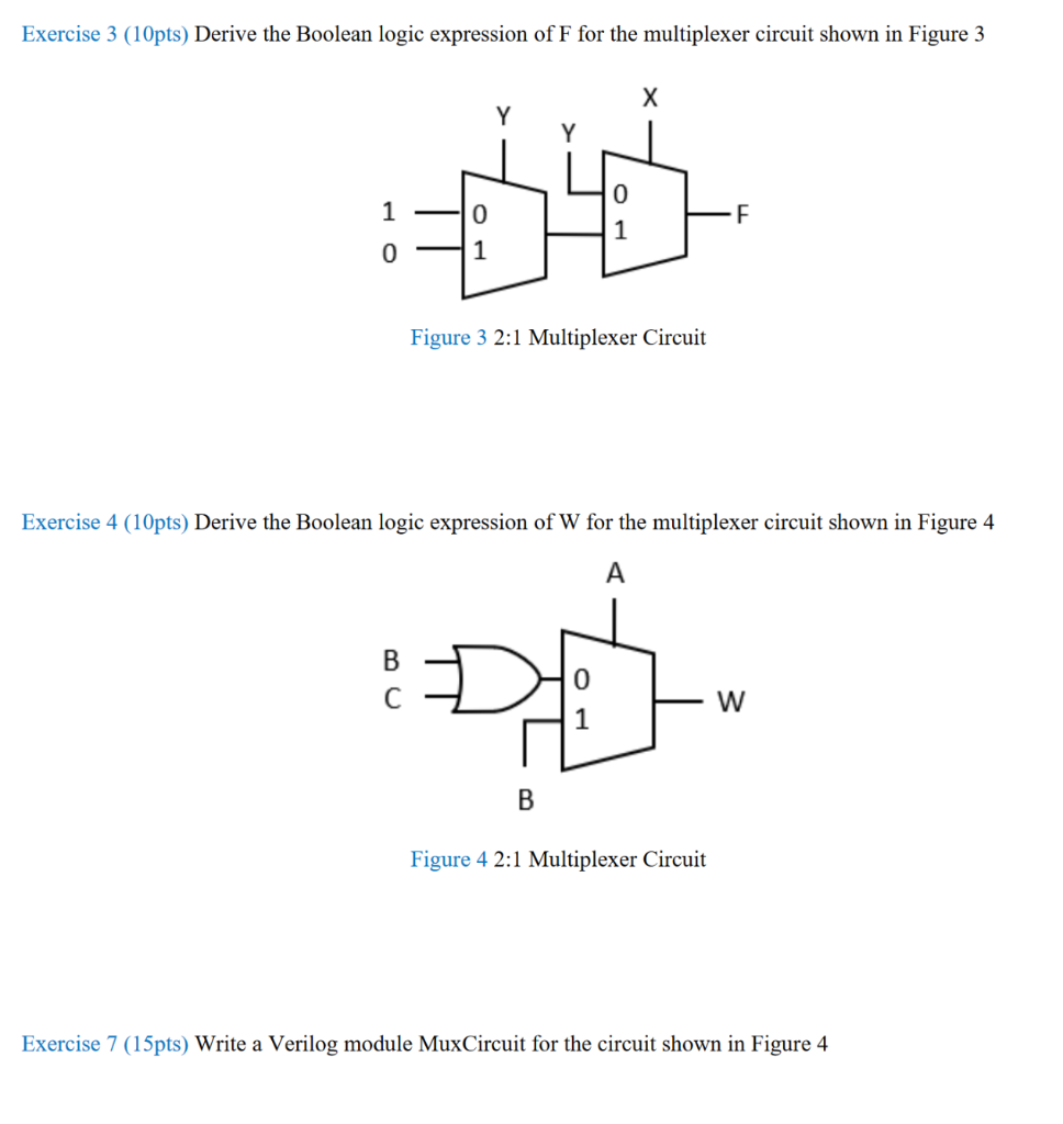 Solved Exercise 3 (10pts) Derive the Boolean logic | Chegg.com