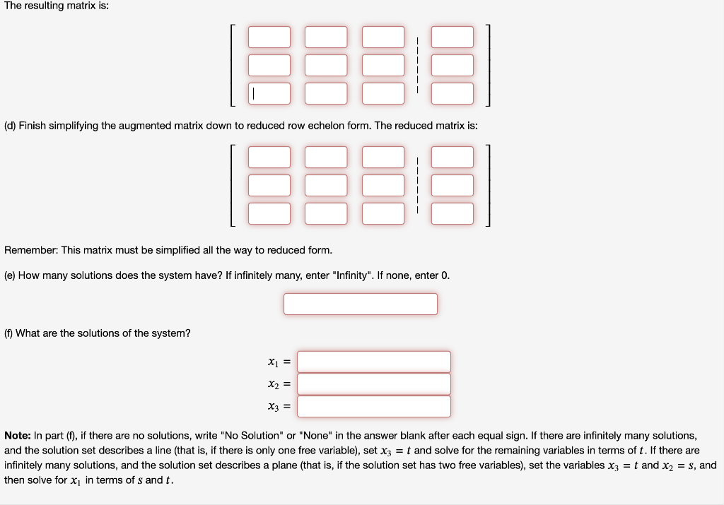 Solved ( 1 point) Solve the following system using augmented | Chegg.com