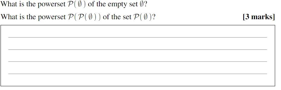 Solved What is the powerset P(0) of the empty set Ø? What is | Chegg.com