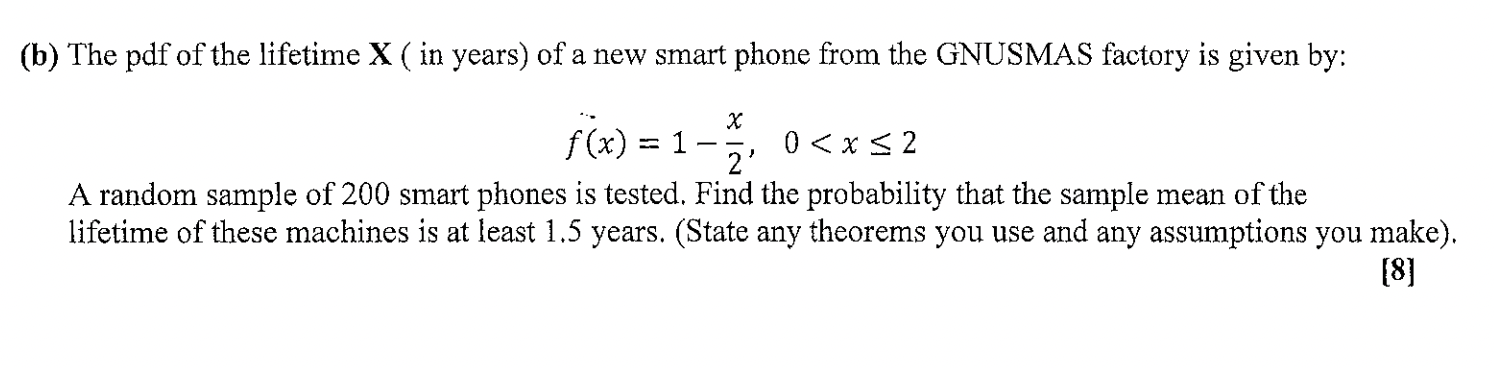 Solved b) The pdf of the lifetime X ( in years) of a new | Chegg.com