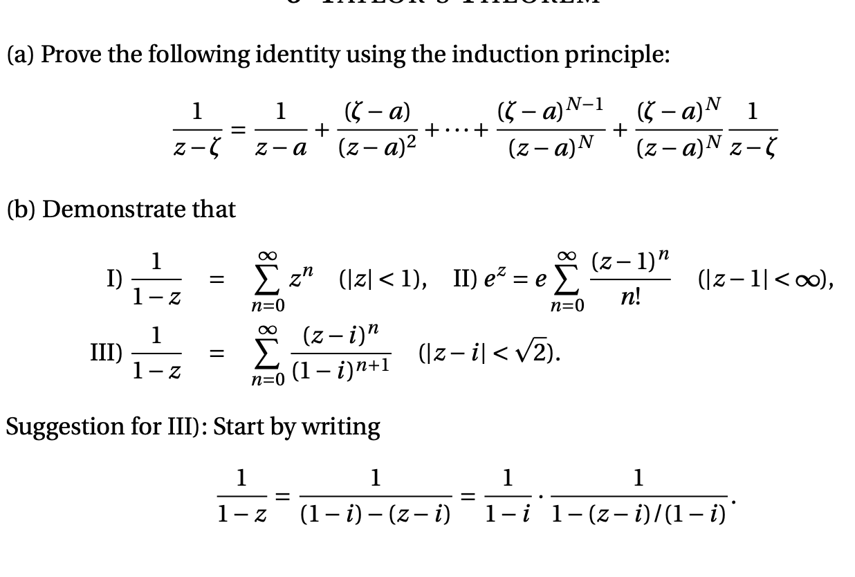 (a) Prove the following identity using the induction | Chegg.com