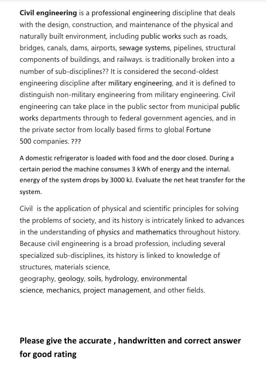 Solved Civil engineering is a professional engineering | Chegg.com