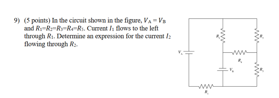 Solved 9) (5 points) In the circuit shown in the figure, | Chegg.com