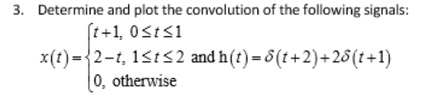 Solved 3. Determine and plot the convolution of the | Chegg.com