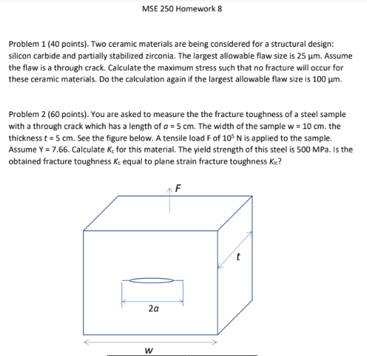Solved Problem 1 ( 40 points). Two ceramic materials are | Chegg.com
