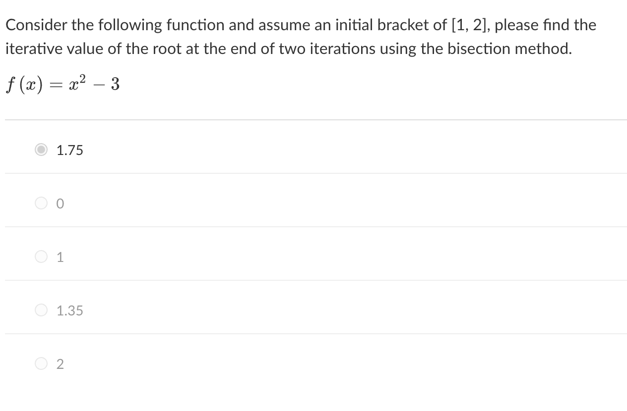 Solved Consider the following function and assume an initial | Chegg.com