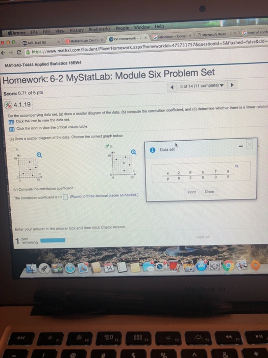 Solved Homework: 6-2 MyStatLab: Module Six Problem Set | Chegg.com