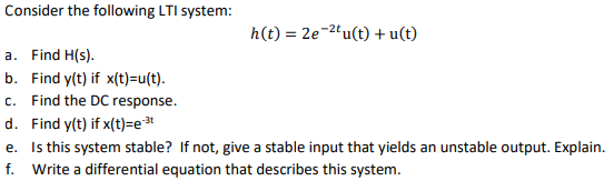 Solved Consider the following LTI system: | Chegg.com