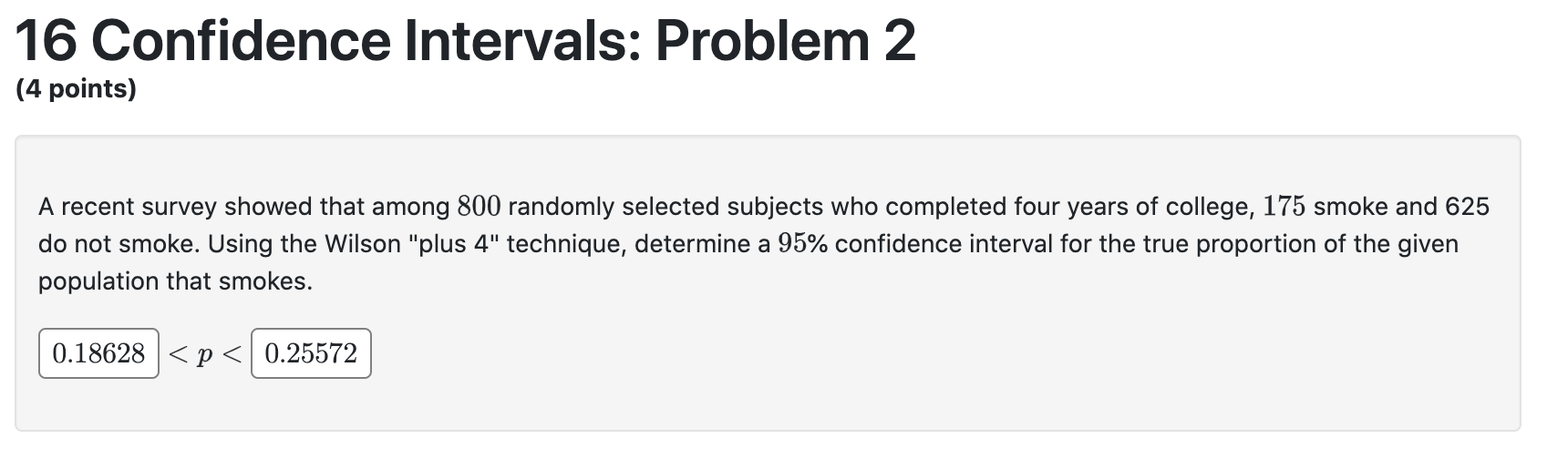 Solved 16 Confidence Intervals: Problem 2 (4 points) A | Chegg.com
