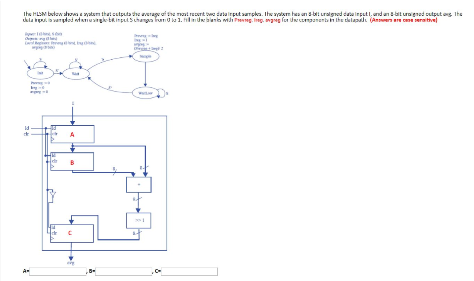 A= , B= C=Below is the data-path of Question 1 above | Chegg.com