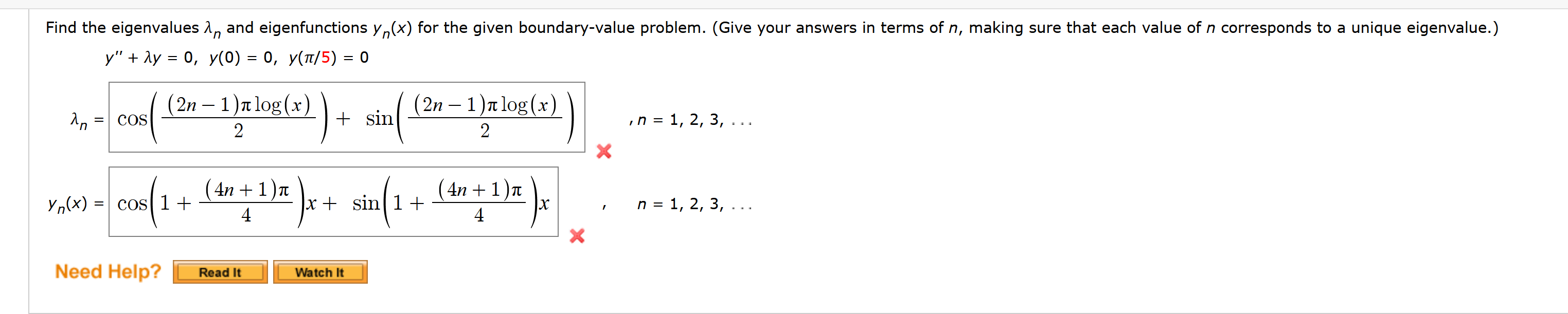 Solved Find the eigenvalues in and eigenfunctions yn(x) for | Chegg.com