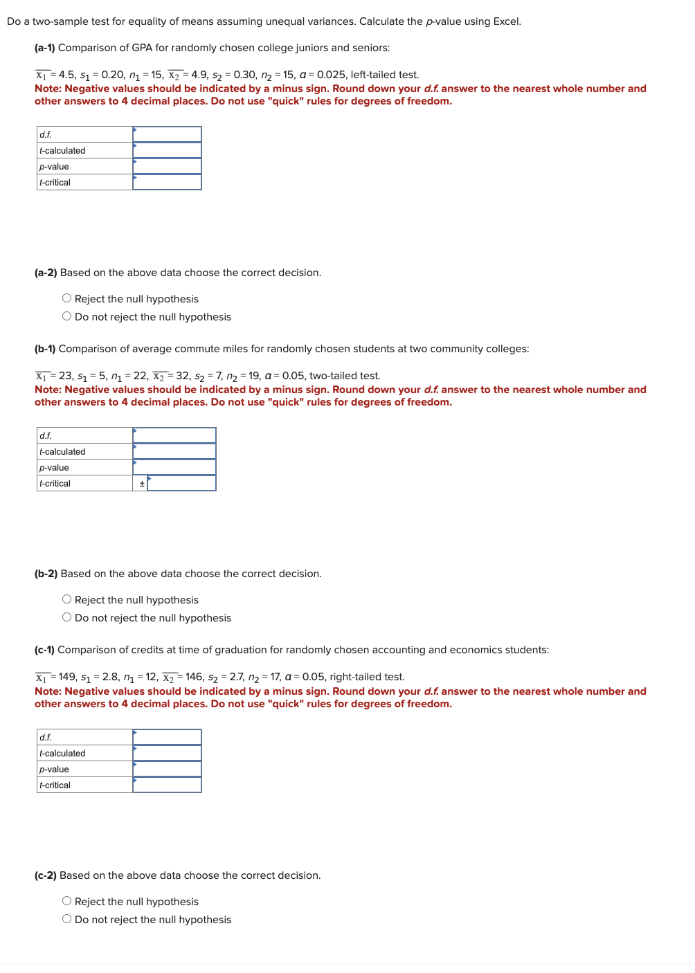 Solved Do a two-sample test for equality of means assuming | Chegg.com