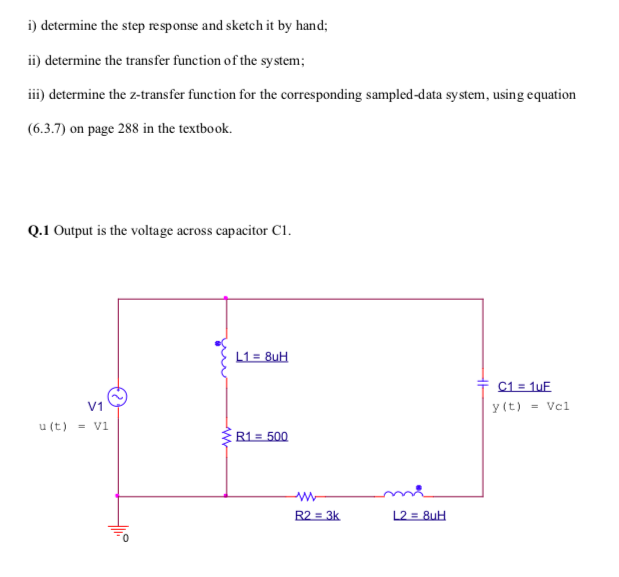 Solved i) determine the step response and sketch it by hand; | Chegg.com