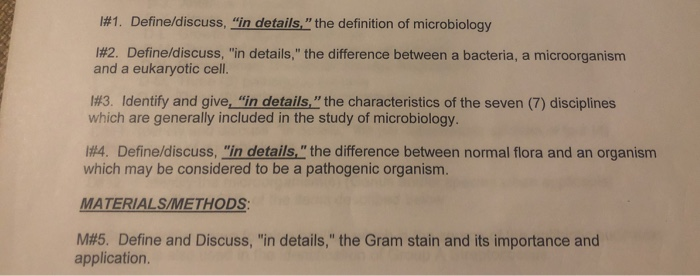 Solved #1. Define/discuss, "in details," the definition of | Chegg.com