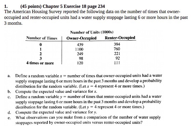 Solved (45 points) Chapter 5 Exercise 18 page 234 The | Chegg.com