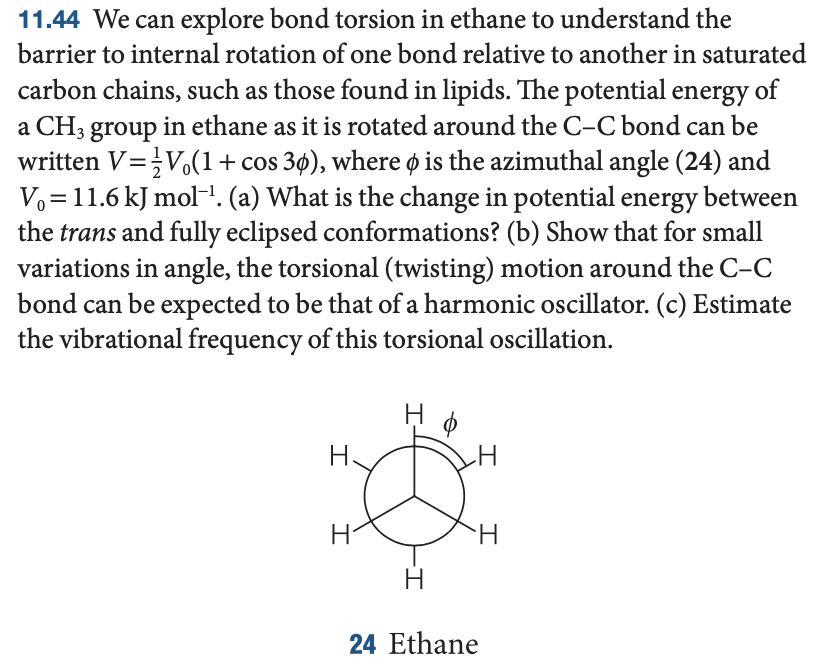 Solved We can explore bond torsion in ethane to understand | Chegg.com