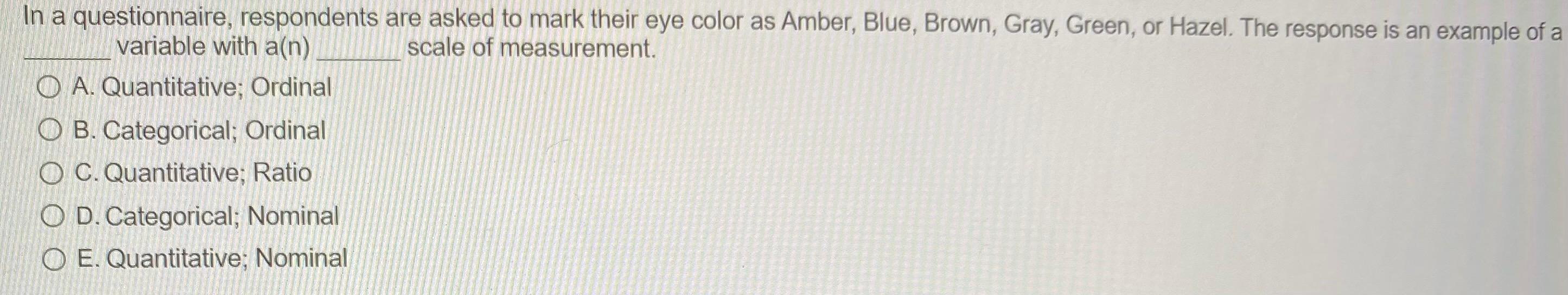 Solved In a questionnaire, respondents are asked to mark | Chegg.com