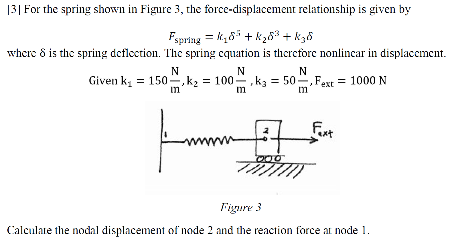 Solved 3] For the spring shown in Figure 3, the | Chegg.com