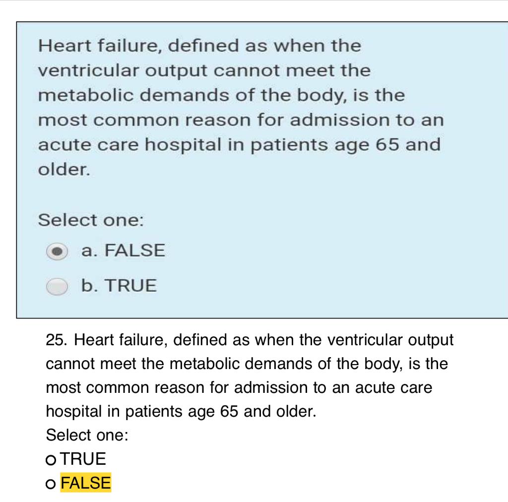 Solved Heart failure, defined as when the ventricular output | Chegg.com