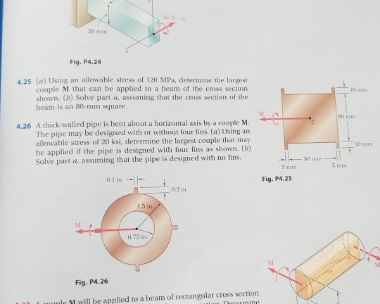 Solved 4.25 (a) using allowable stress of 120 MPa, determine | Chegg.com