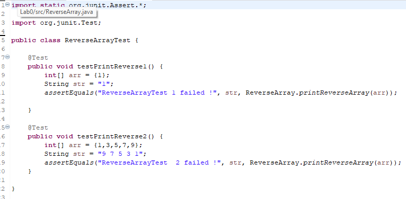 Solved imnort statin ora. iunit.Assert. *; | Chegg.com