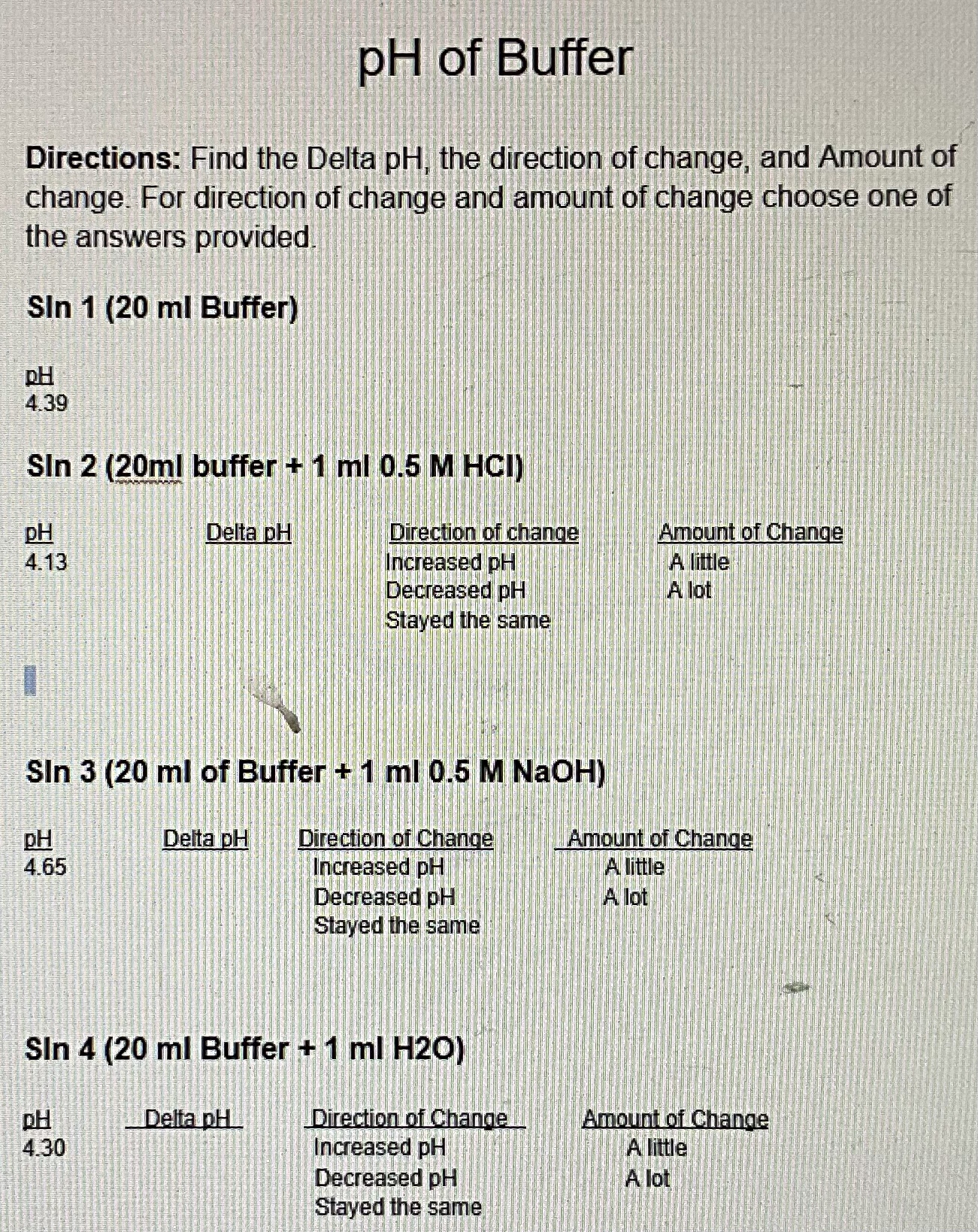 Solved Directions: Find the Delta pH, the direction of | Chegg.com