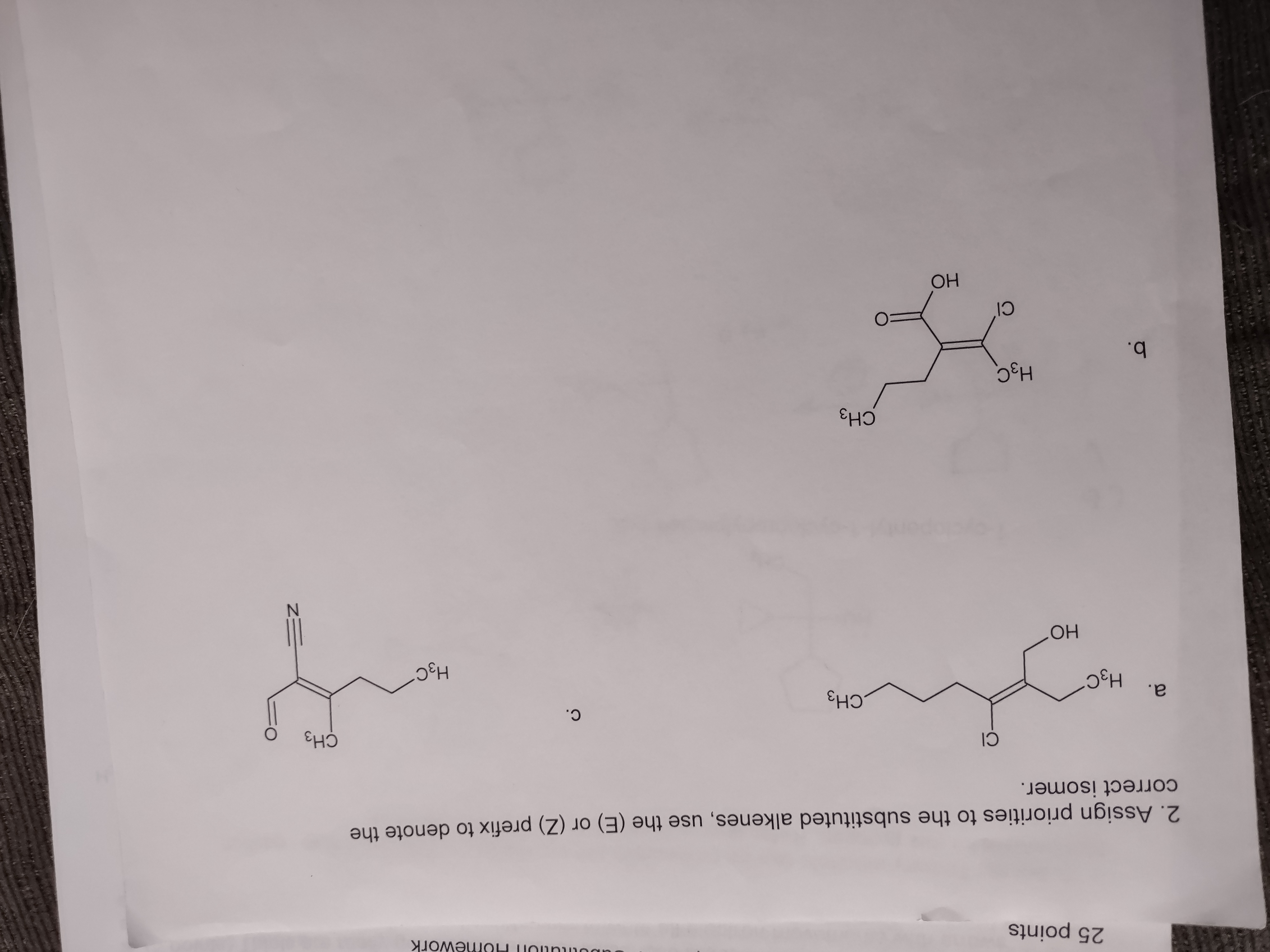 Solved 2. ﻿Assign priorities to the substituted alkenes, use | Chegg.com