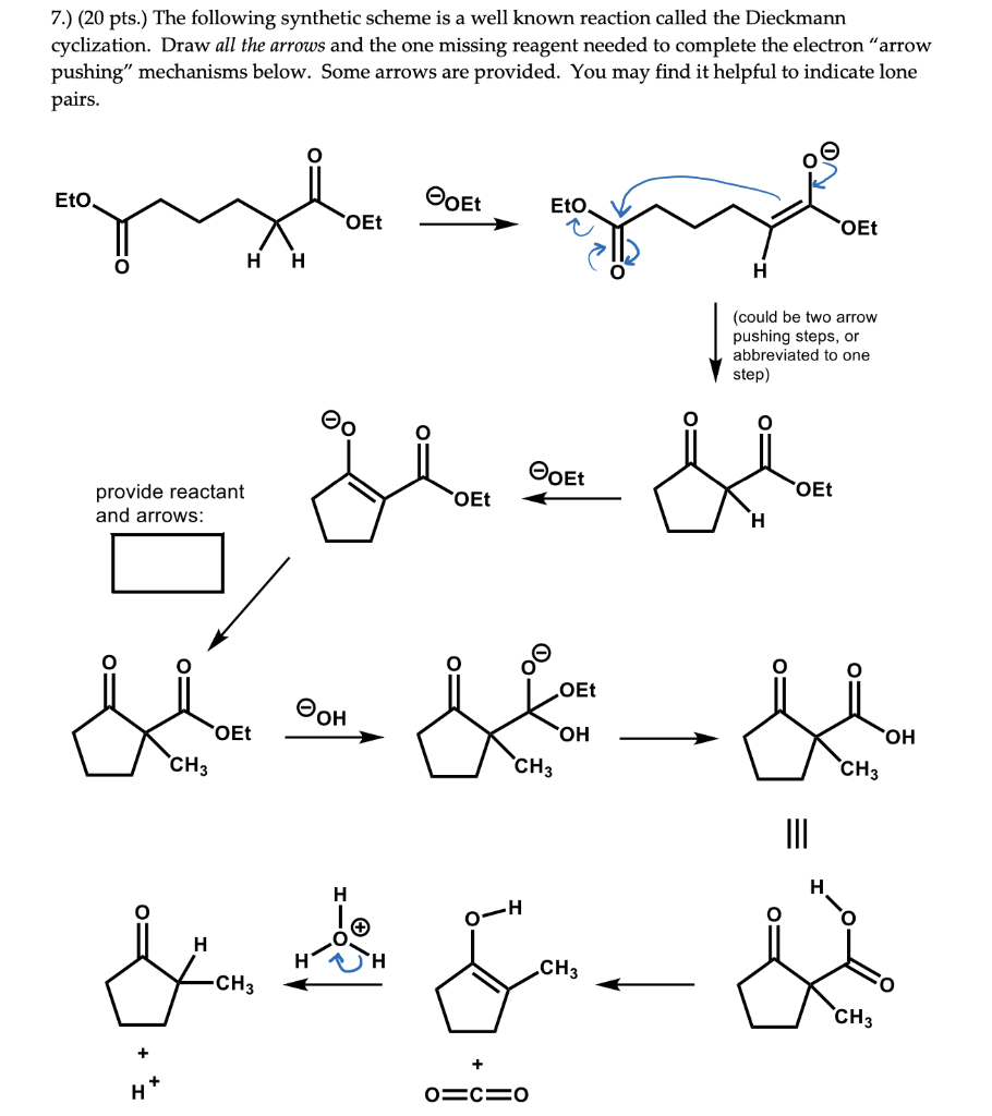 Solved 7.) (20 pts.) The following synthetic scheme is a | Chegg.com