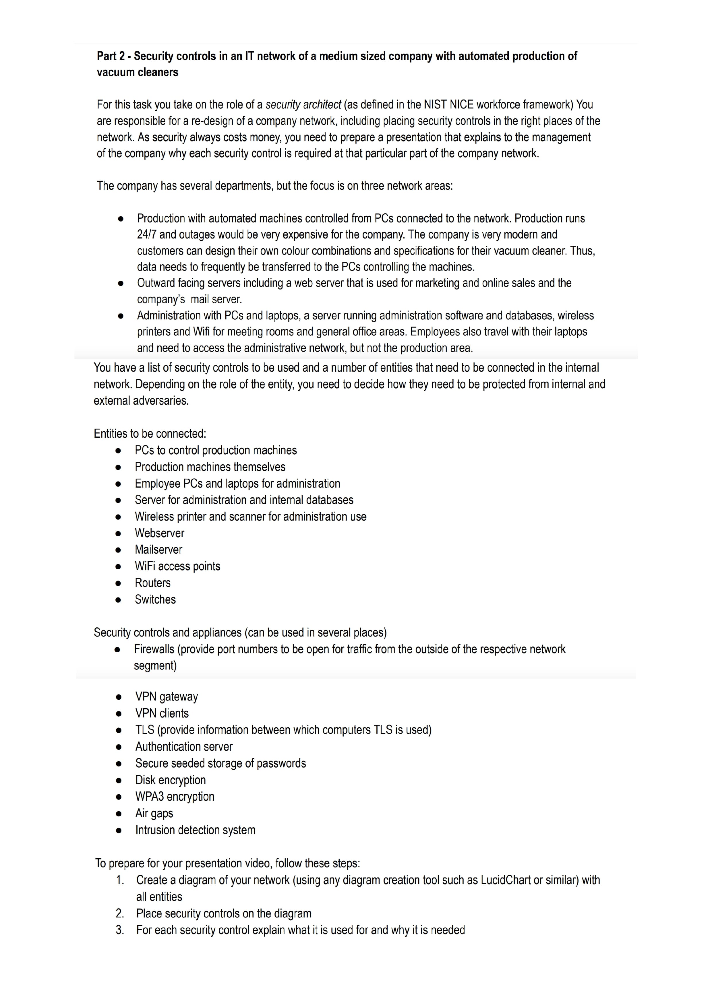 Solved Part 2 - Security controls in an IT network of a | Chegg.com