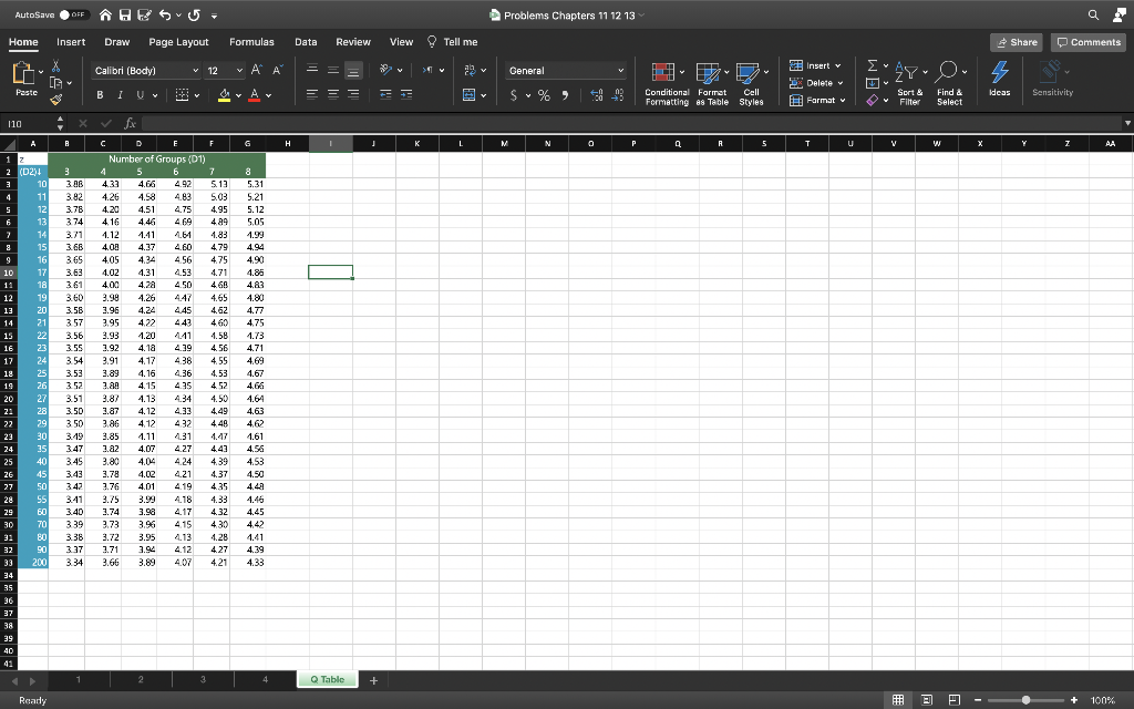 Solved AutoSave OFF Problems Chapters 11 12 13 Home Insert | Chegg.com