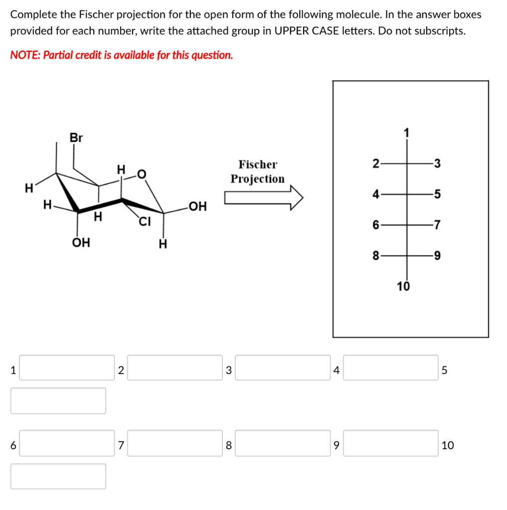 Solved Complete the Fischer projection for the open form of | Chegg.com