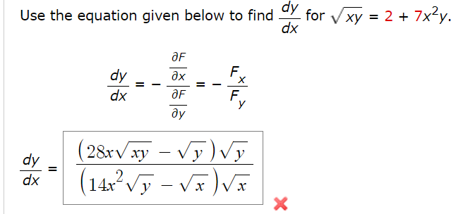 Solved Use the equation given below to find dydx ﻿for | Chegg.com