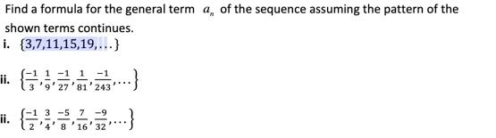 Solved Find a formula for the general term 4, of the | Chegg.com