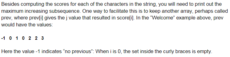 Solved Part I: Maximum increasing subsequence (adapted from | Chegg.com