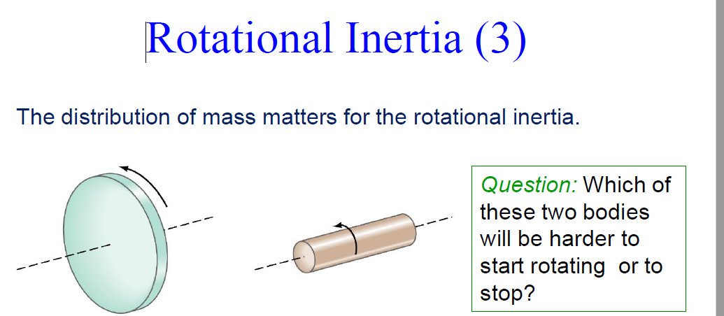 Solved Rotational Inertia (3) The distribution of mass | Chegg.com