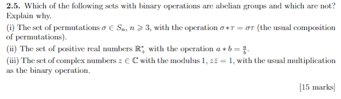 Solved 2.5. Which of the following sets with binary | Chegg.com