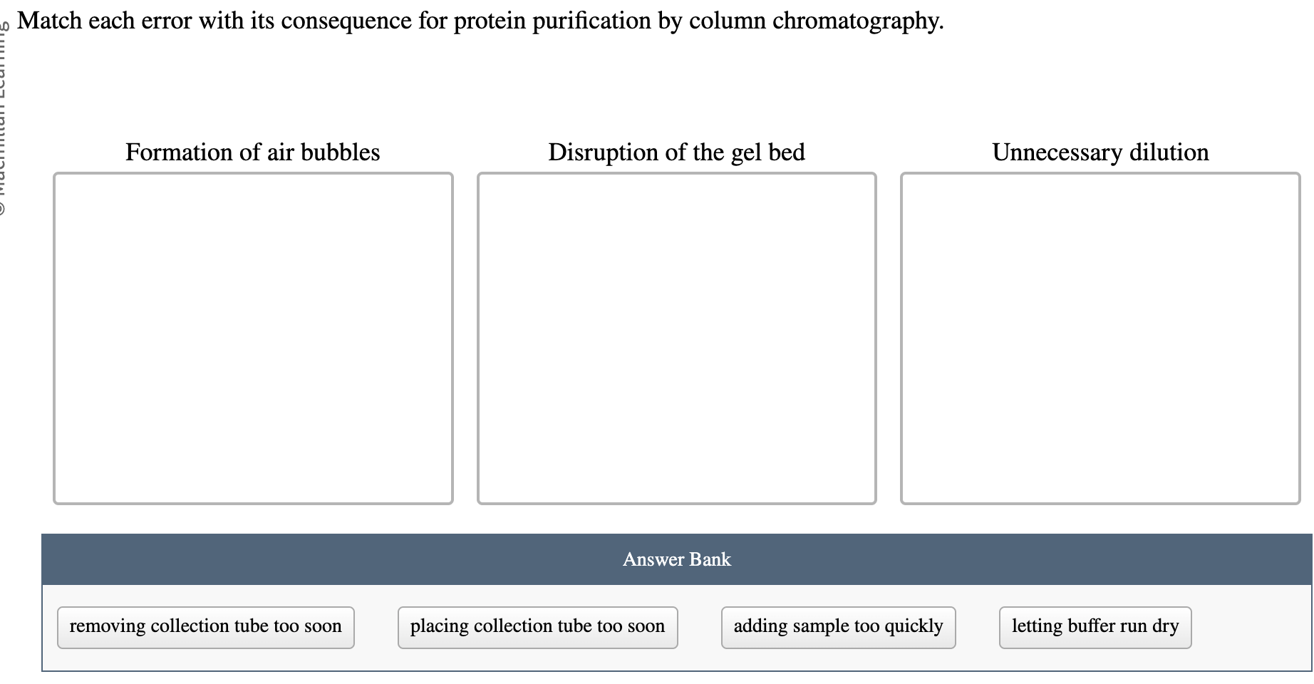 Match each error with its consequence for protein | Chegg.com