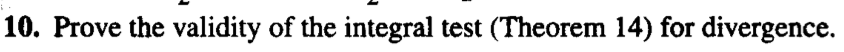 Solved 10. Prove the validity of the integral test (Theorem | Chegg.com