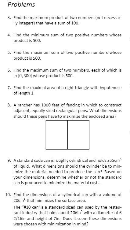 Solved Problems 3. Find the maximum product of two numbers | Chegg.com