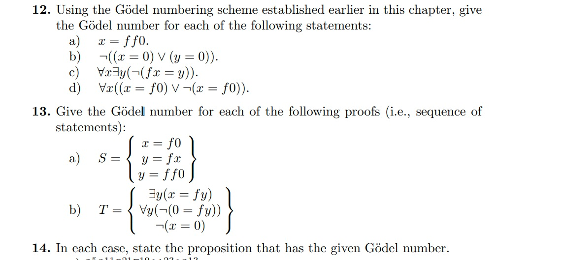 12. Using the Gödel numbering scheme established | Chegg.com