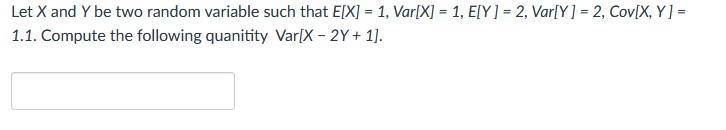 Solved let x and y be two random variable such that e[x] = | Chegg.com