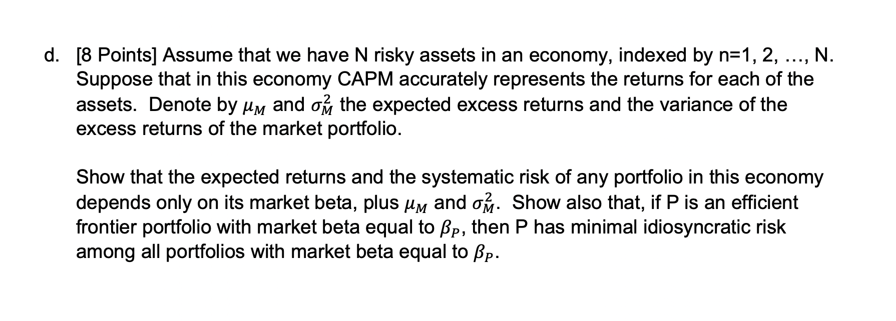 It is a question about CAPM and in my portfolio | Chegg.com